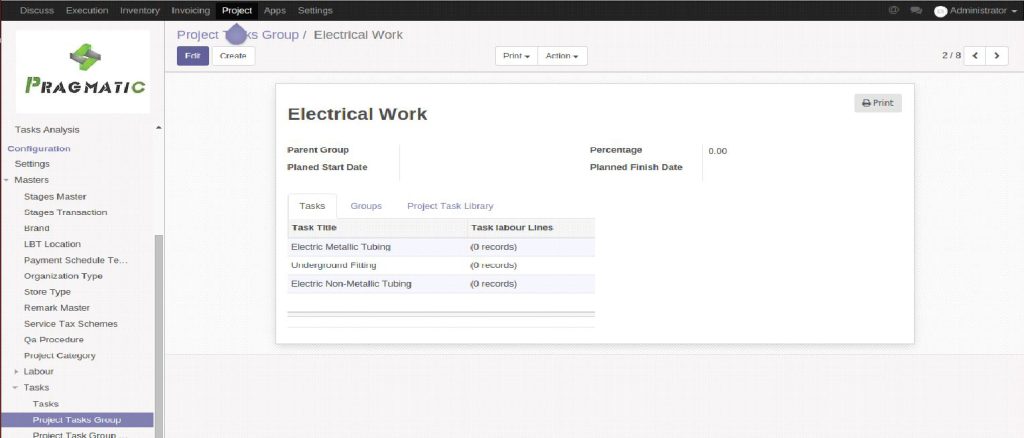 Odoo Construction Project Management Planning with Gantt Chart View ...