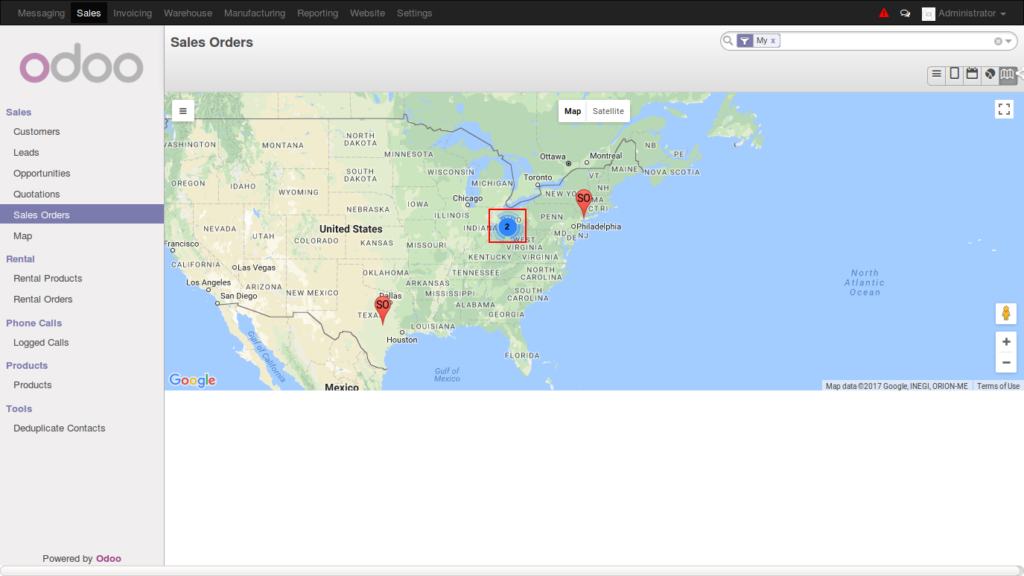 Odoo 8 – Google Map Features In Odoo Sales Order - Pragmatic Techsoft