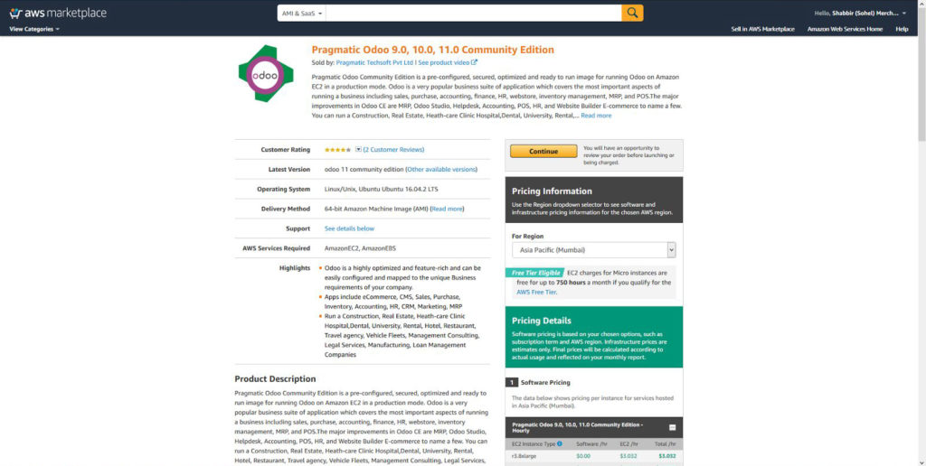 Odoo 11 Community Edition on AWS Marketplace Platform - Pragmatic Techsoft Odoo 11 Community Edition on AWS Marketplace Platform - Pragmatic Techsoft