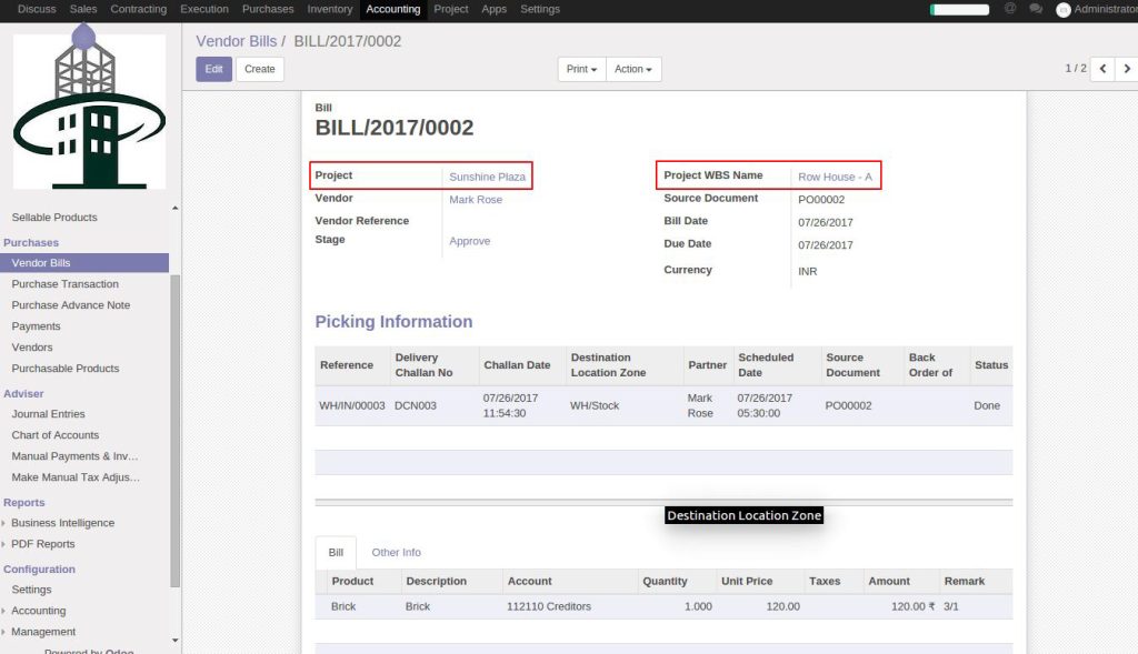 Odoo Construction Management System - Pragmatic Techsoft