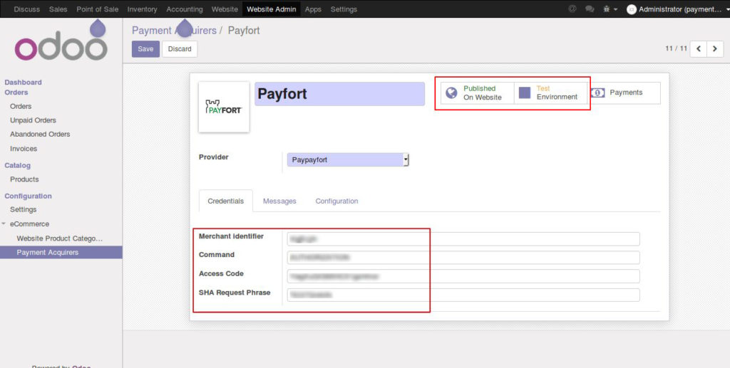 Payfort Payment Gateway Integration with Odoo Ecommerce - Pragmatic Techsoft