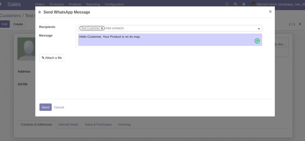 Odoo Whatsapp Connector - Pragmatic Techsoft