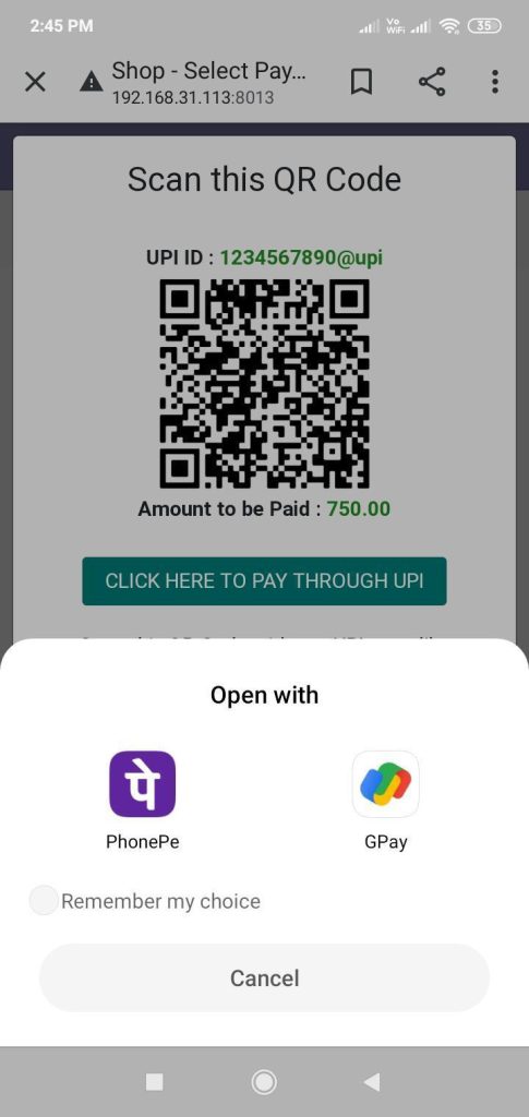 Odoo Unified Payment interface UPI Payment Gateway (Gpay, Paytm ...