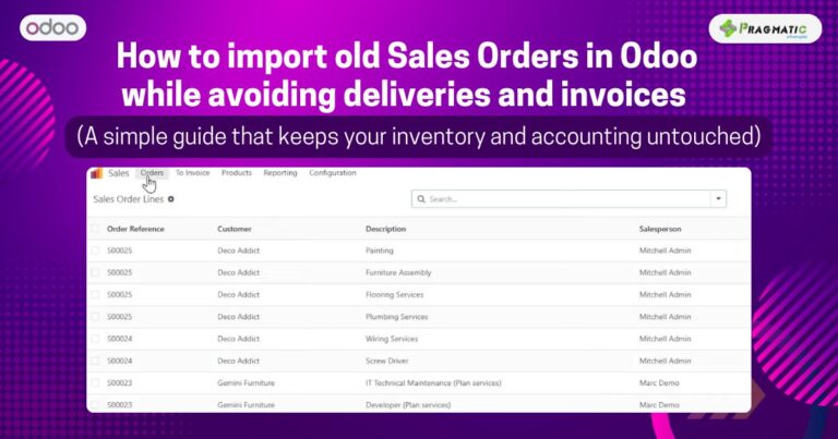 How To Import Old Sales Orders In Odoo While Avoiding Deliveries And Invoices Pragmatic Techsoft
